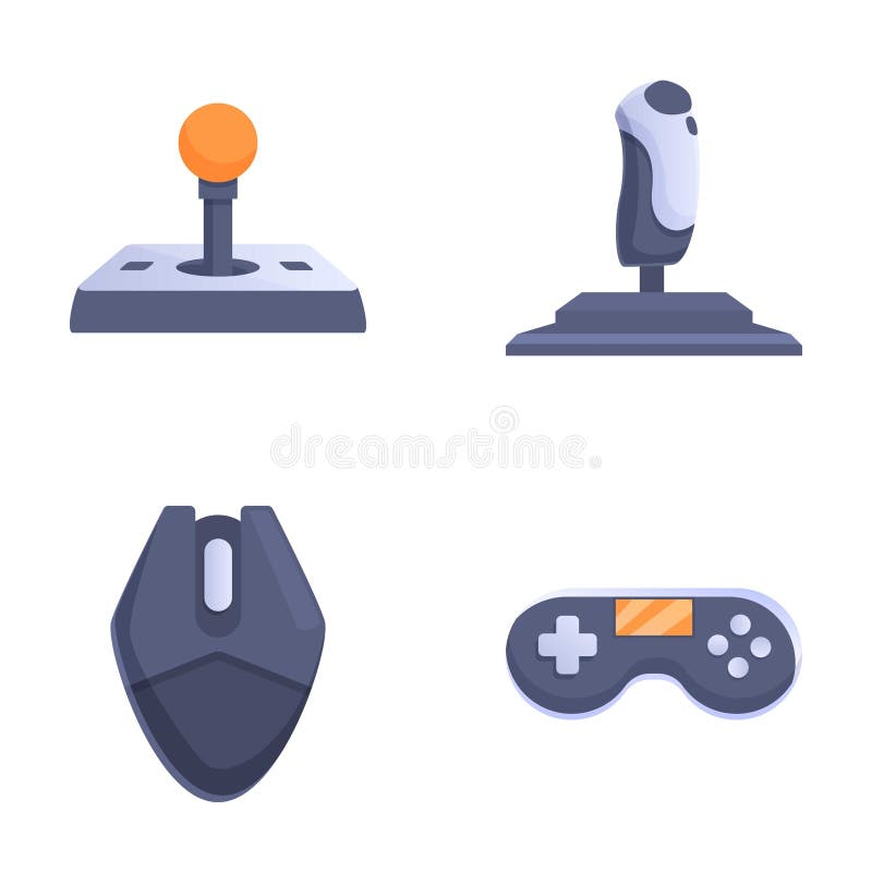 Set of Gaming Peripherals Icons Stock Vector - Illustration of design ...