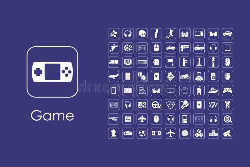 Set of gaming simple icons stock vector. Illustration of geometric ...