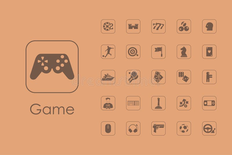 Set of gaming simple icons stock vector. Illustration of play - 62576797