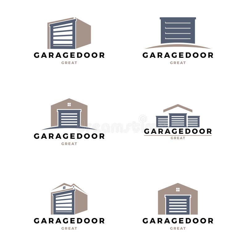 Set of Garage Door Icon Logo Design Template Stock Vector ...