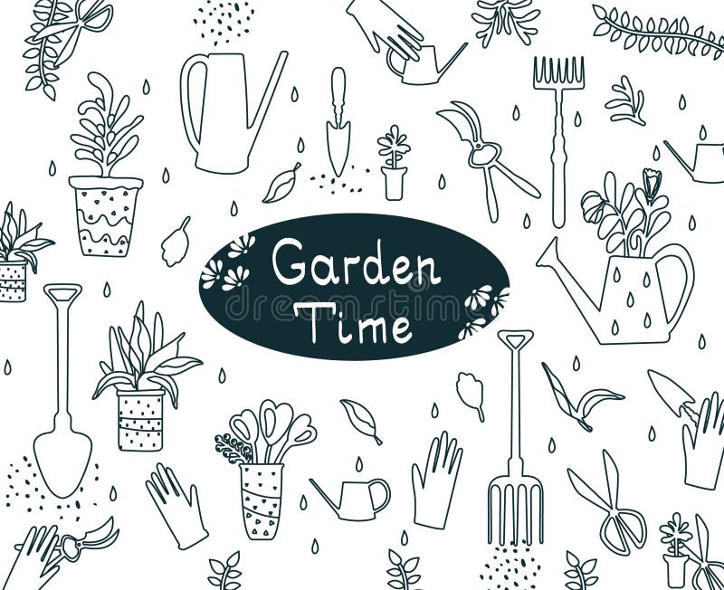 Garden Time. Spring banner stock vector. Illustration of plant - 308597646