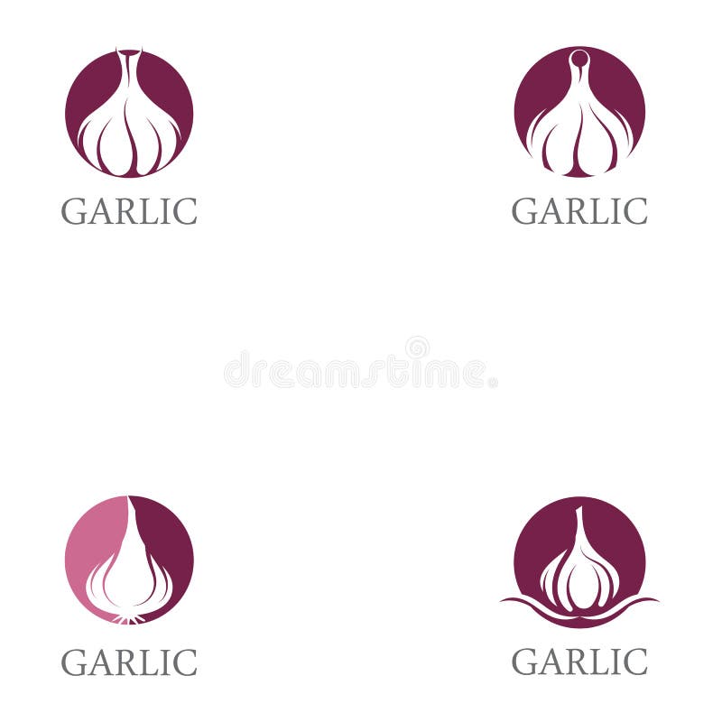 Set of Garlic Logo Icon Symbol Design Vector Illustration. Stock Vector ...