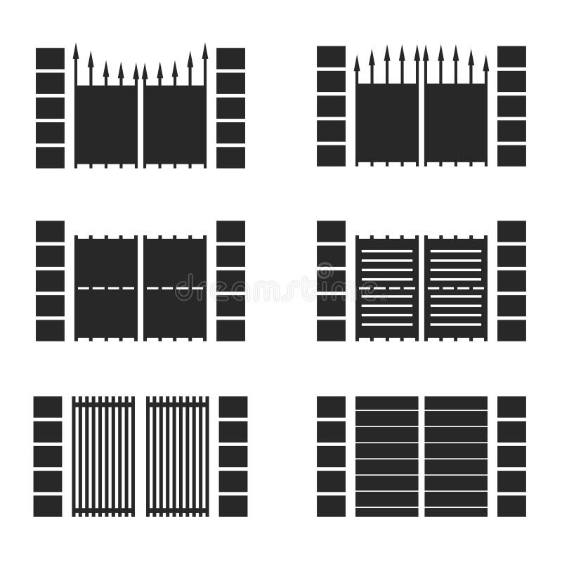 Set of gate icon. Vector stock vector. Illustration of closed - 75366054