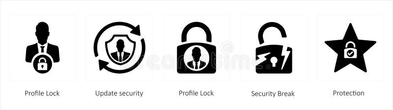 Profile Lock, Update Security Stock Vector - Illustration of vector ...