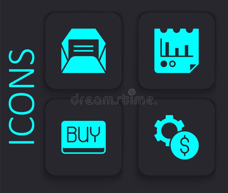 Set Gear with Dollar Symbol, Envelope, Document Graph Chart and Buy ...