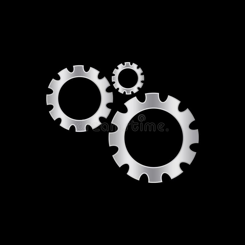 Set of 3 Gear Icons - Gear Setting Icon Stock Illustration ...