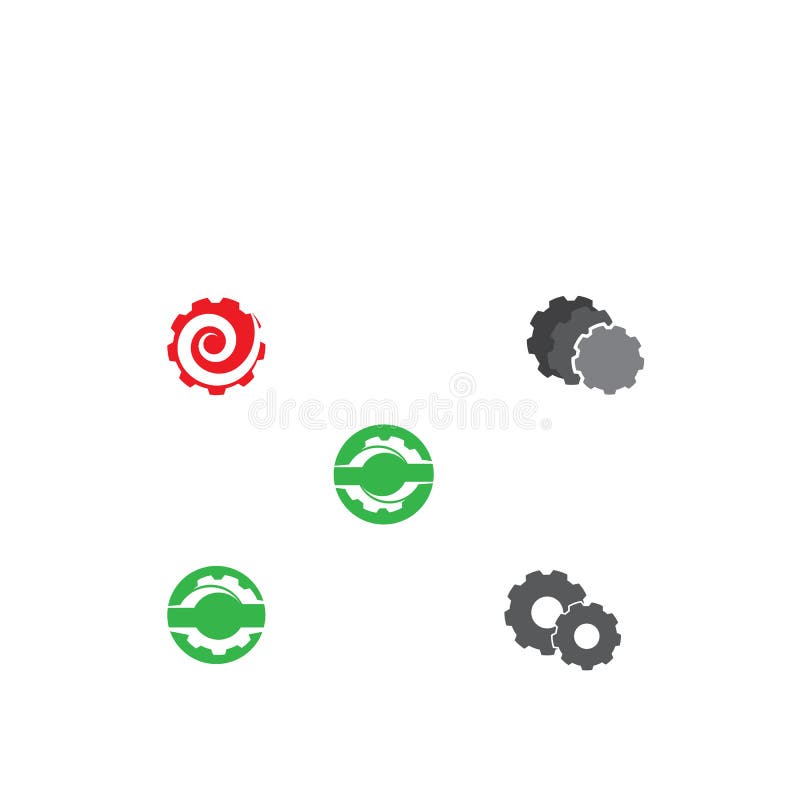 Set Gear Logo Template Vector Stock Vector - Illustration of ...
