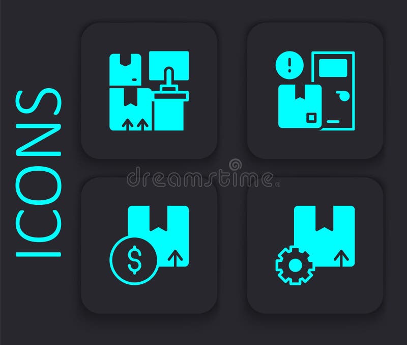 Set Gear with Package Box, Warehouse Boxes, Home Delivery Services and ...