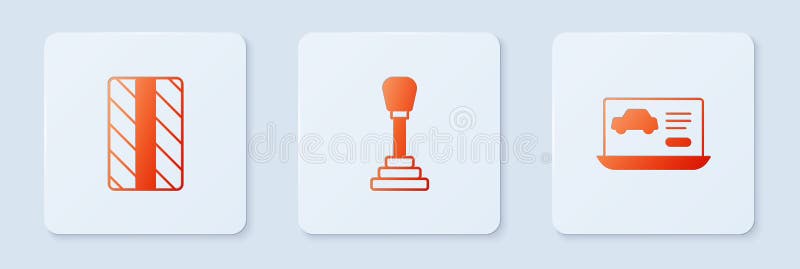 Set Gear Shifter, Car Tire Wheel and Diagnostics Condition of Car ...