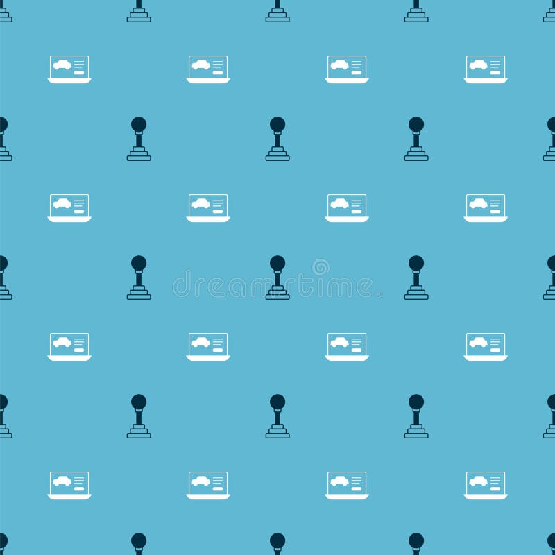 Set Gear Shifter and Diagnostics Condition of Car on Seamless Pattern ...