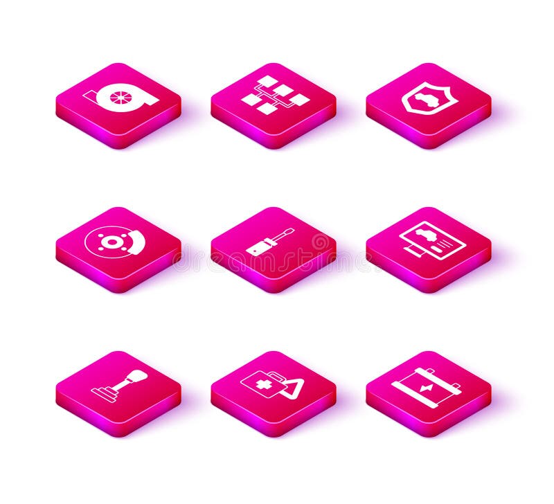 Set Gear Shifter, First Aid Kit and Warning Triangle, Car Brake Disk ...