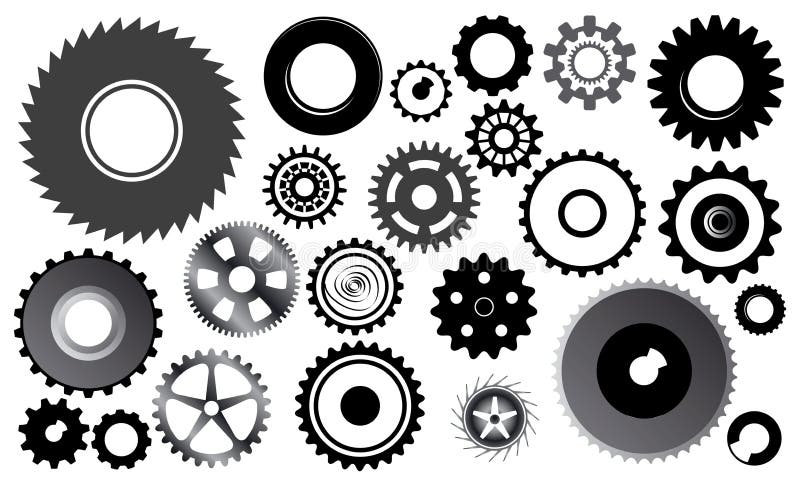 Set of cog wheels stock vector. Illustration of cogged - 7176604