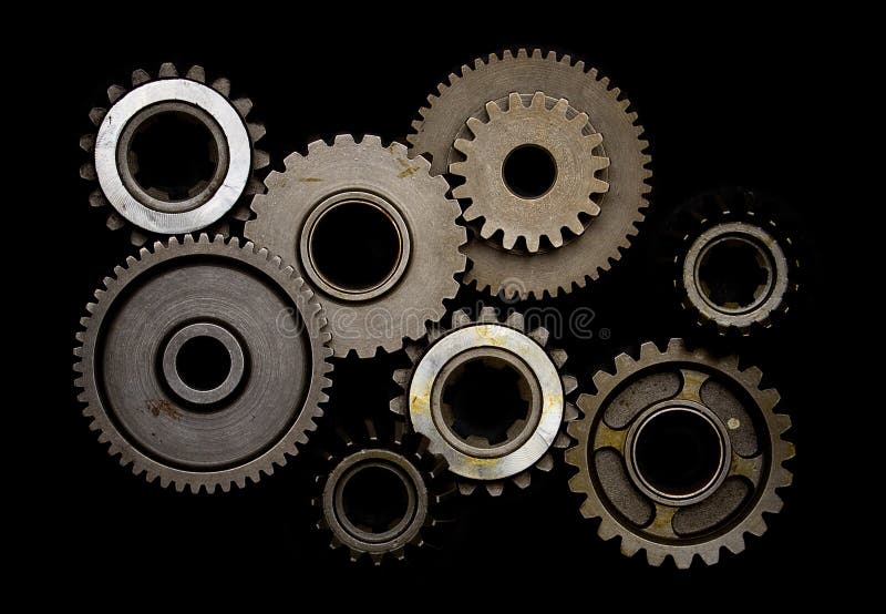Abstract Mechanical Gears on White. Engineering Co Stock Illustration ...