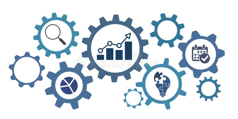 Set of Gears in Connection with Each Other, Business Process Concept ...