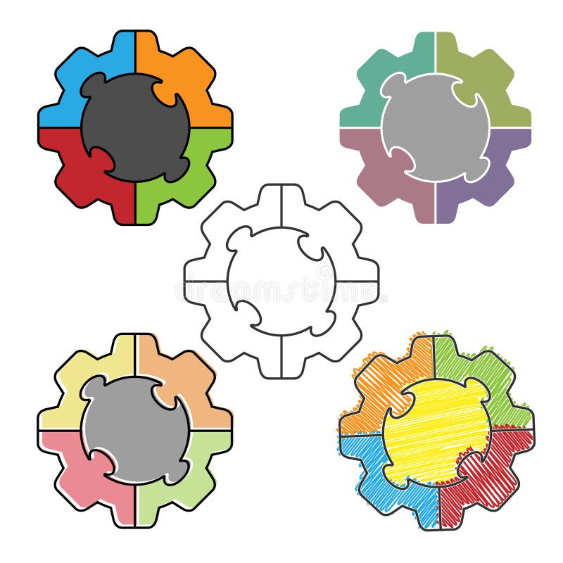 Set of Gears. Simple Vector Illustration Stock Vector - Illustration of ...