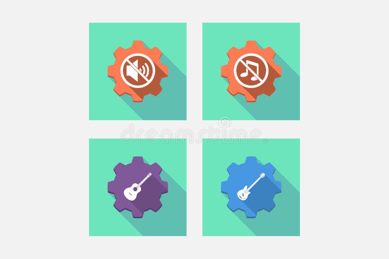 Set of Gears with Sound and Music Related Icons Stock Illustration ...