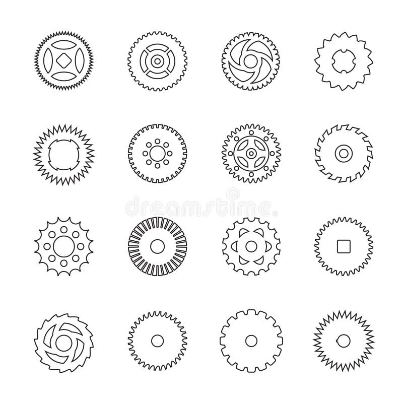 Set of Gears. Vector Illustration. Stock Illustration - Illustration of ...