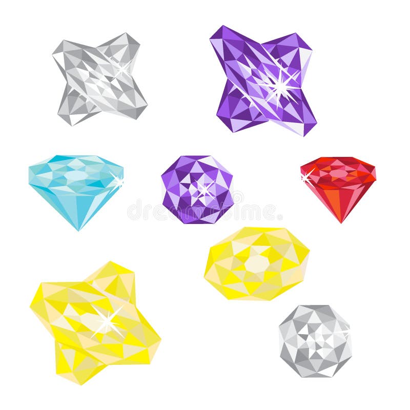 Set of gems stock illustration. Illustration of jewelery - 38433416