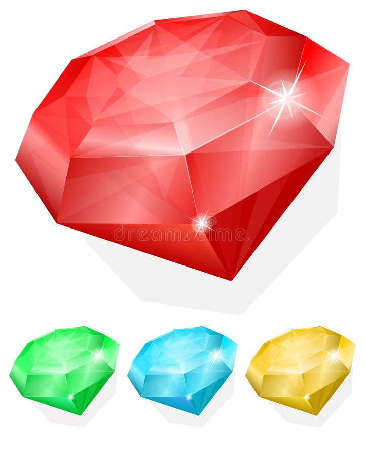 Set of Gems in Different Color Stock Vector - Illustration of gift ...