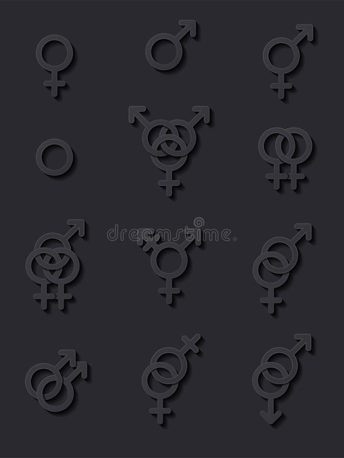Set Of Gender Symbols Sexual Identity Icons Stock Vector