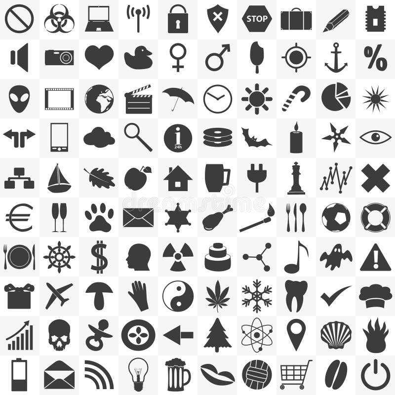 Set of 100 General Various Icons for Your Use Stock Vector ...