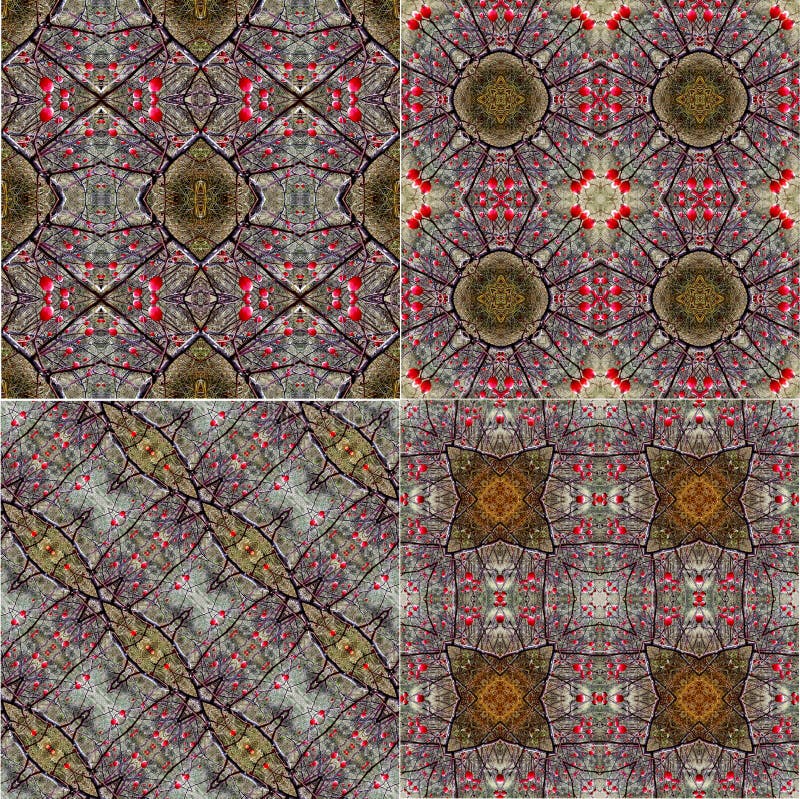Set of Generated Textures with Ornamental Motifs Stock Illustration ...