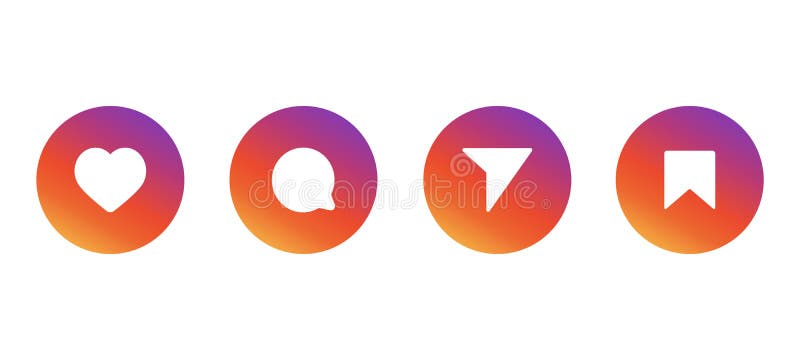 Set of Generic Social Media User Interface Icons. Like, Comment, Share ...