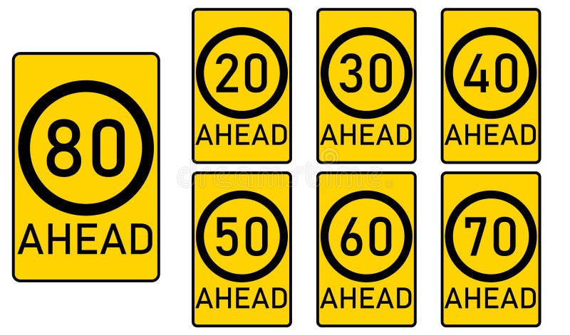Set of Generic End of Speed Limit Signs Stock Illustration ...