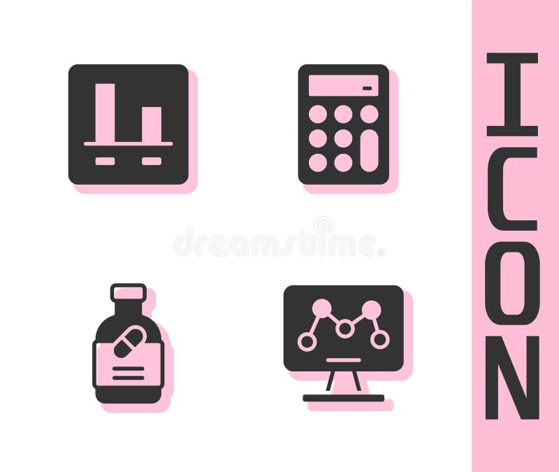 Set Genetic Engineering, Graph Chart Infographic, Medicine Bottle and ...