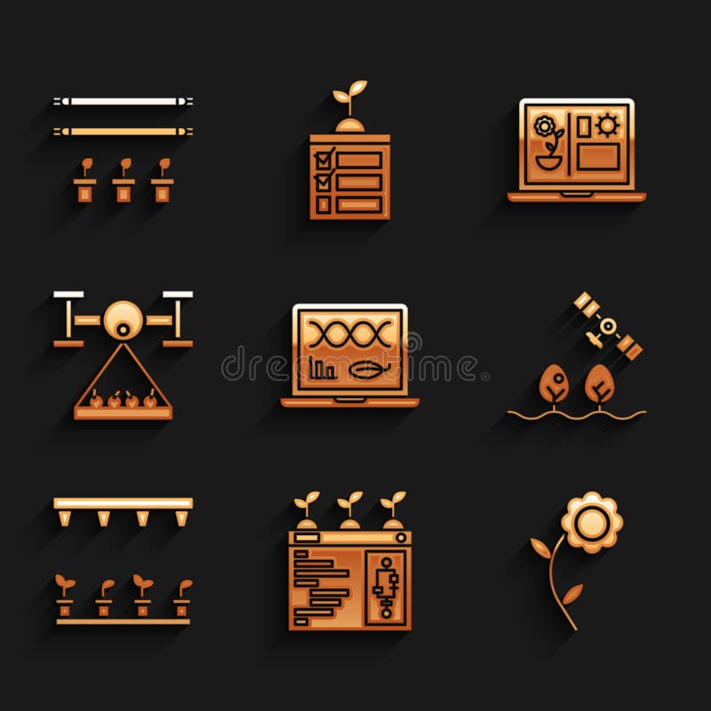 Set Genetic Engineering Modification, Smart Farming Technology, Flower ...