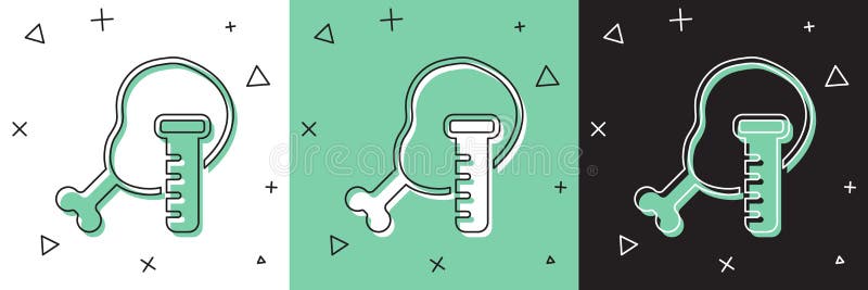 Set Genetically Modified Chicken Icon Isolated on White and Green ...