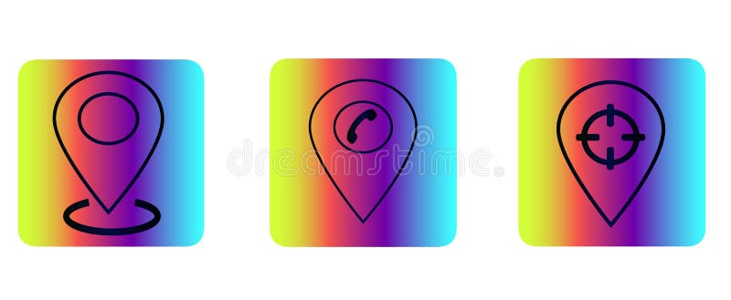 Set Of Geolocation Icons, Location On The Map Isolated Stock Vector ...