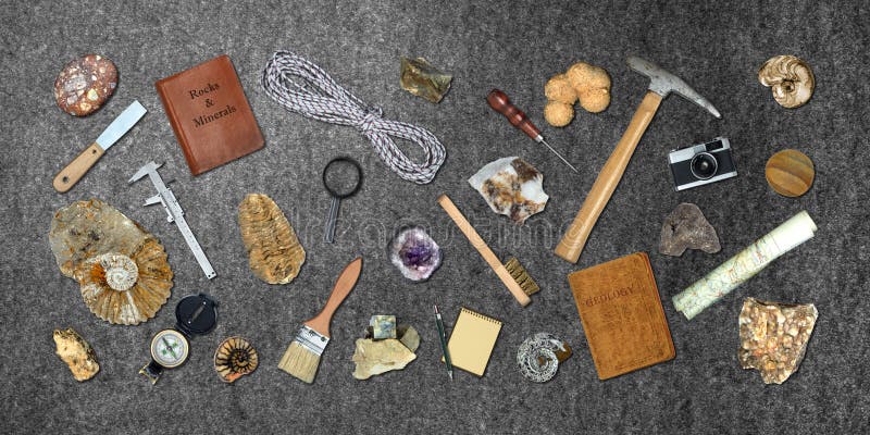 Set Geology Tools stock photo. Image of excavation, element - 254923286