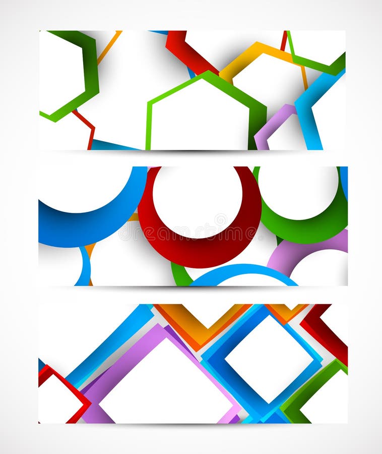 Set of geometric banners stock vector. Illustration of geometric - 41009355