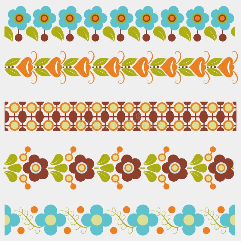 Set of geometric borders stock vector. Illustration of ethnic - 72296246