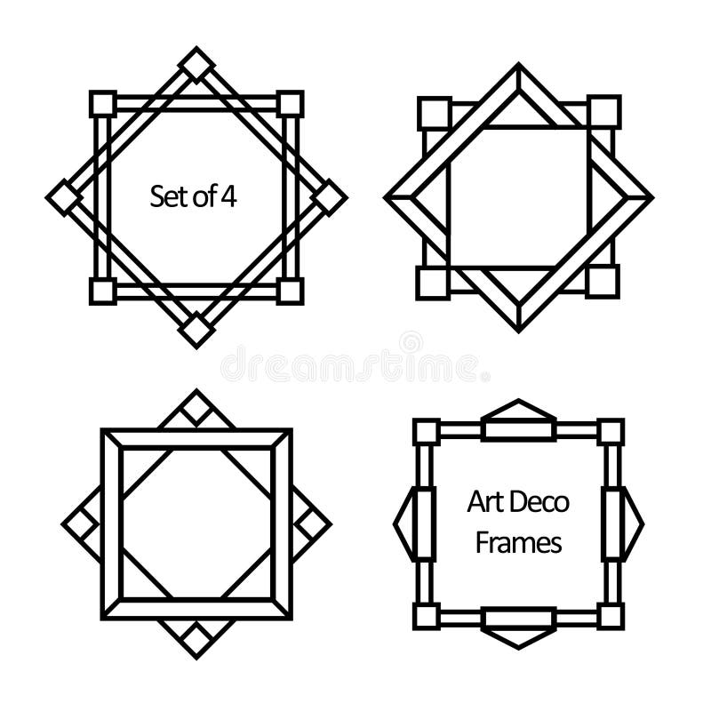 Set of Geometric Borders and Frames Stock Vector - Illustration of deco ...