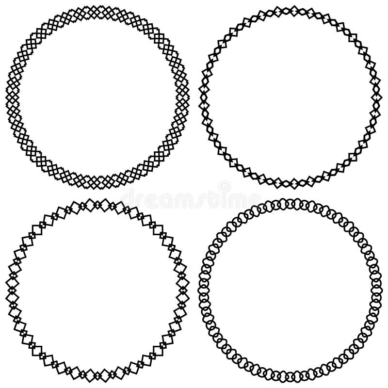 Set of Geometric Circle Elements, Frames. Abstract Circle Shapes Stock ...