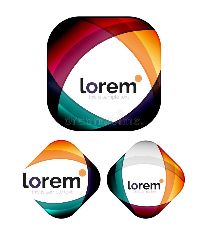 Set of Geometric Convergence Vector Icons Stock Vector - Illustration ...