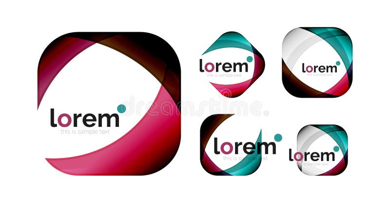 Set of Geometric Convergence Vector Icons Stock Vector - Illustration ...