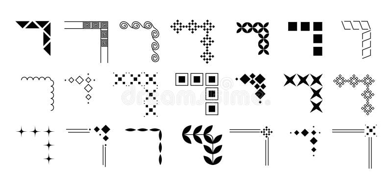 A Set of Geometric, Corner Options Curbs, Objects Isolated on a White ...