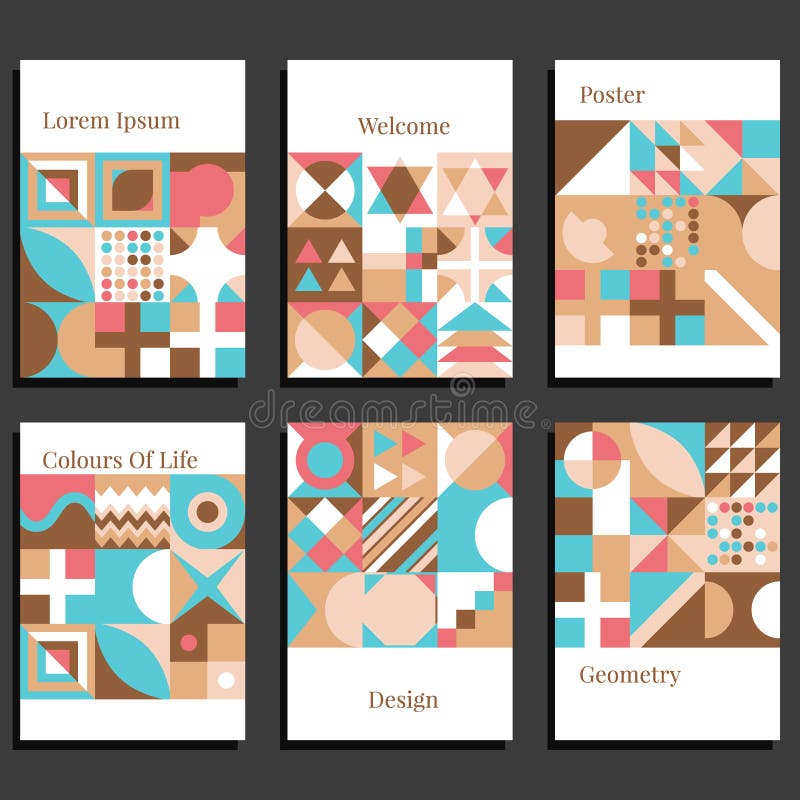 Set of Geometric Covers. Collection of Cool Vintage Covers. Abstract ...