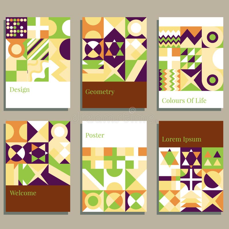 Set of Geometric Covers. Collection of Cool Vintage Covers. Abstract ...