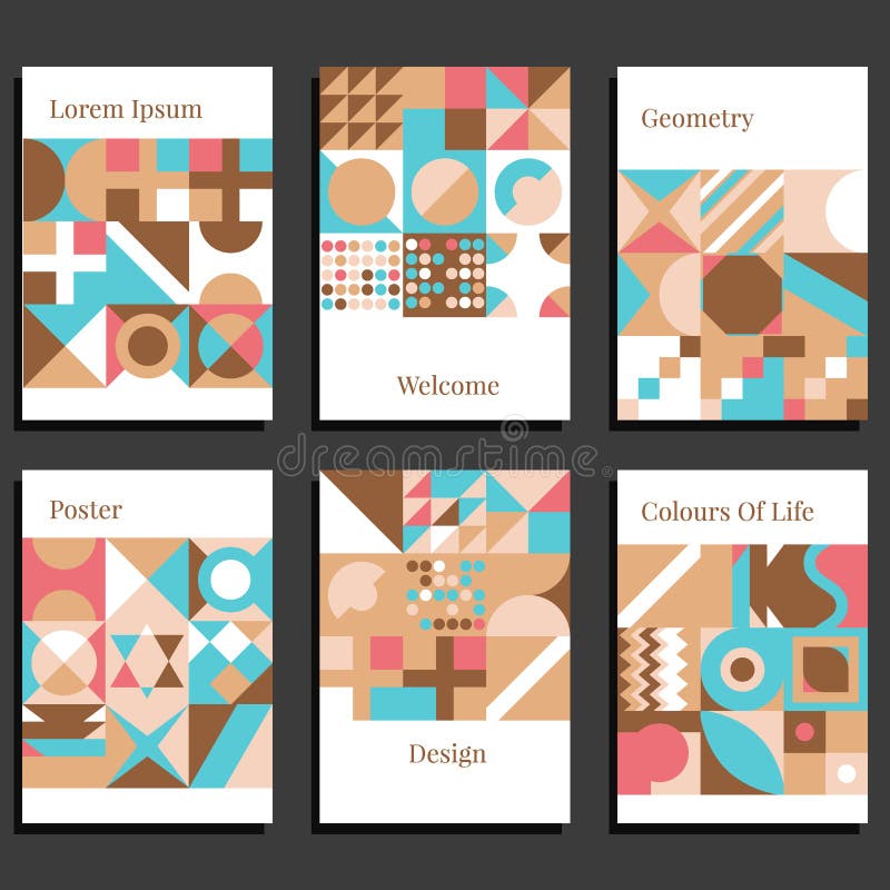 Set of Geometric Covers. Collection of Cool Vintage Covers. Abstract ...