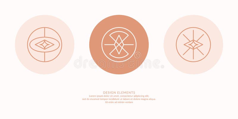 A Set of Geometric Emblems. Abstract Compositions. Vector Elements ...