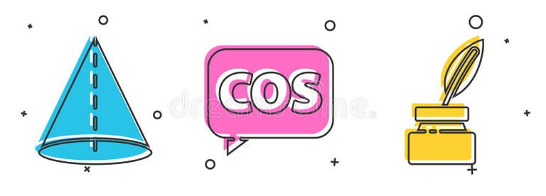 Set Geometric Figure Cone, Mathematics Function Cosine and Feather and ...