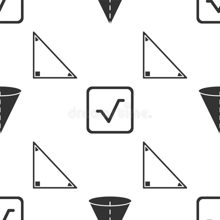 Set Geometric Figure Cone, Square Root and Triangle Math on Seamless ...
