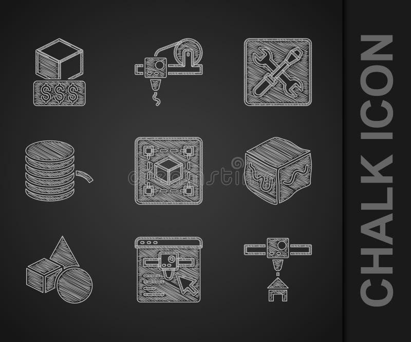 Set Geometric Figure Cube, 3D Printer Setting, House, Isometric Cube ... Set Geometric Figure Cube, 3D Printer Setting, House, Isometric Cube ...
