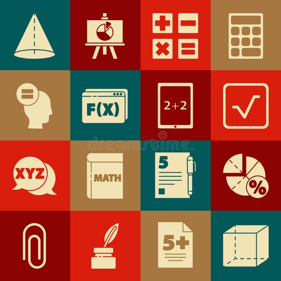 Set Geometric Figure Cube, Graph, Schedule, Chart, Diagram, Square Root, Calculator, Function ...