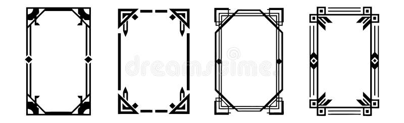 Set of Geometric Frames, in Art Deco Style Stock Illustration - Illustration of abstract, shape ...