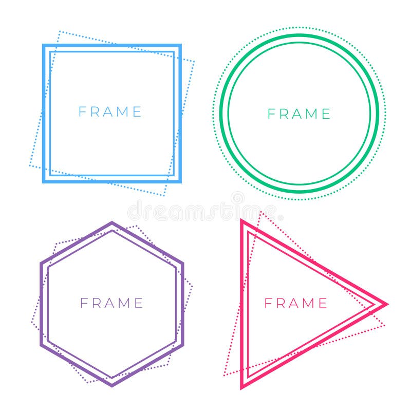 Set of Line Art Frames and Borders for Design Template. Stock Vector ...